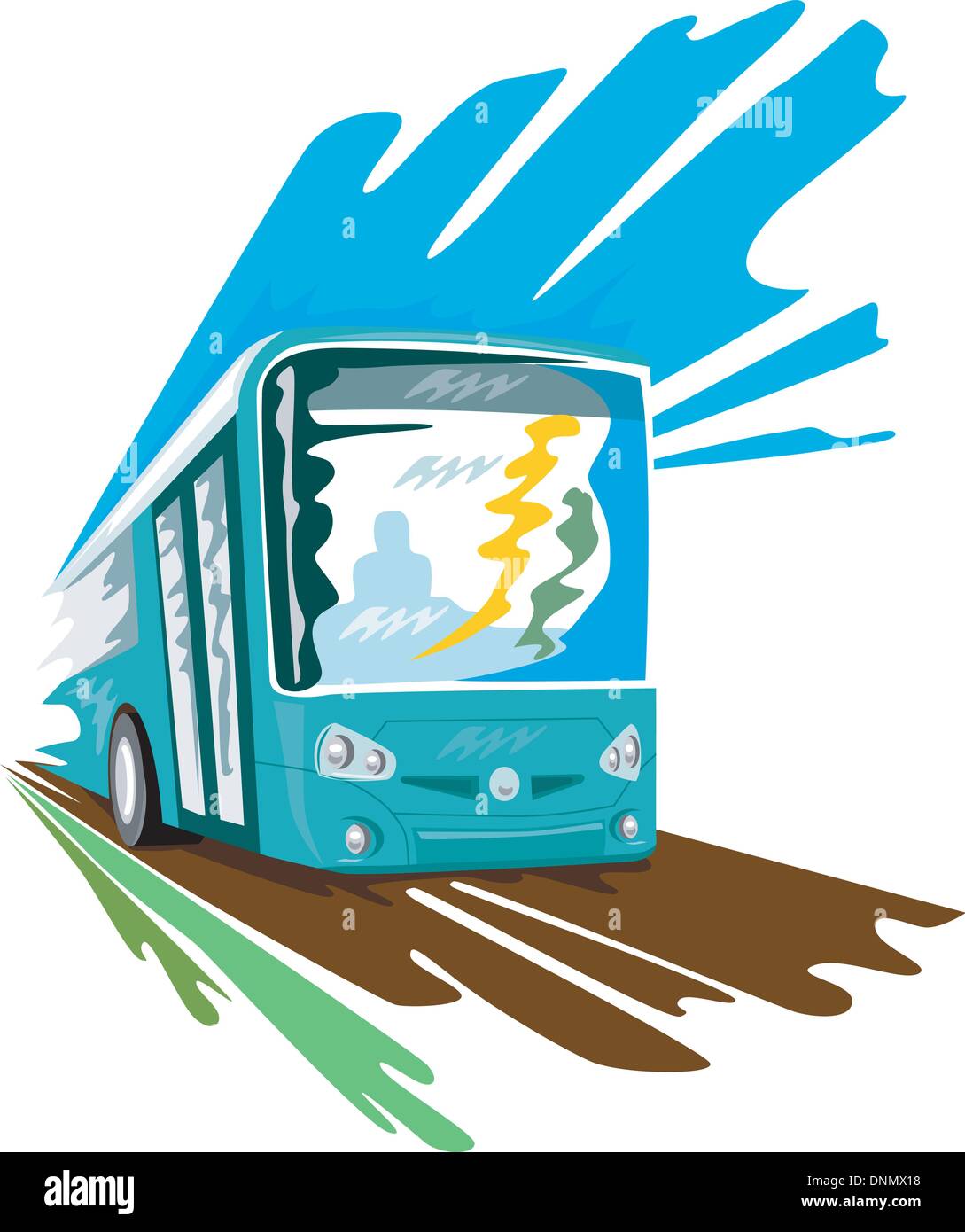 Illustration of a shuttle coach bus on isolated background Stock Vector ...