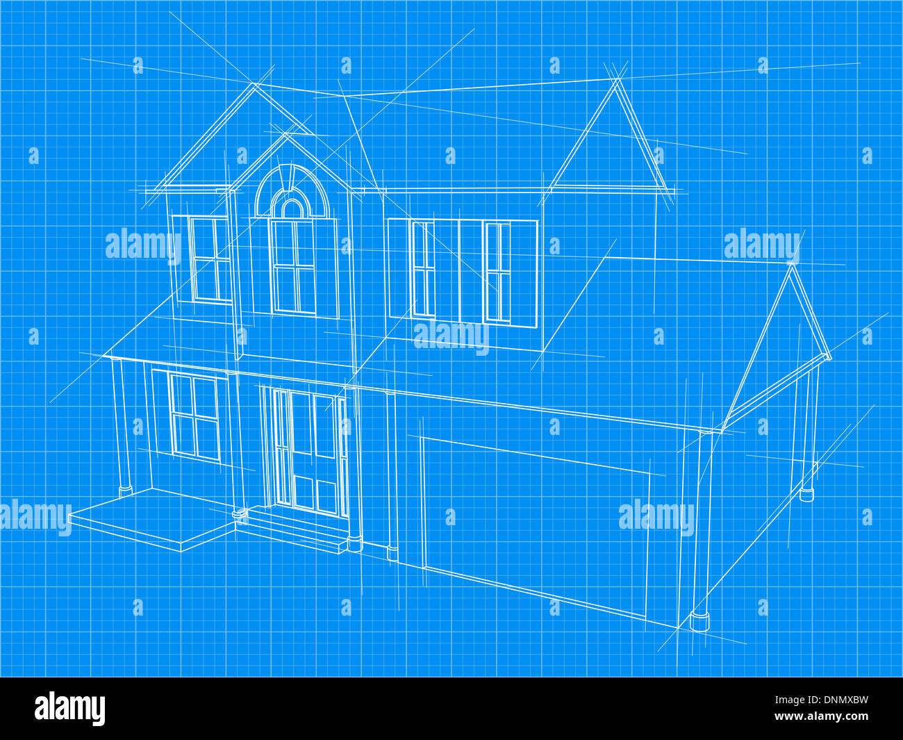 An illustration of a blueprint for an new house under construction ...