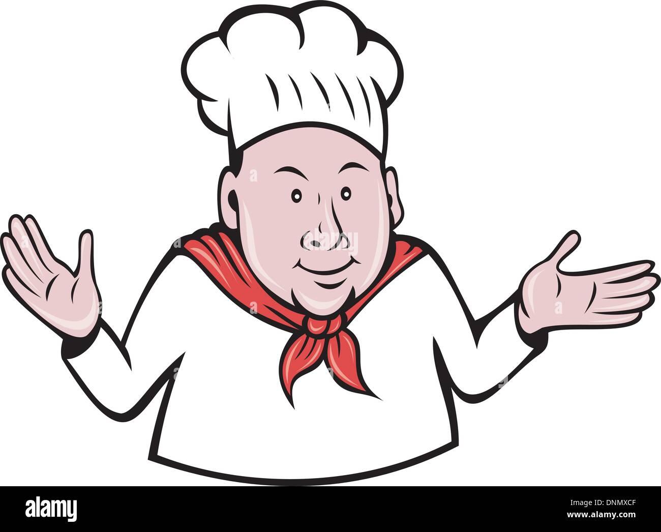illustration of a chef, cook or baker hands out done in retro style ...