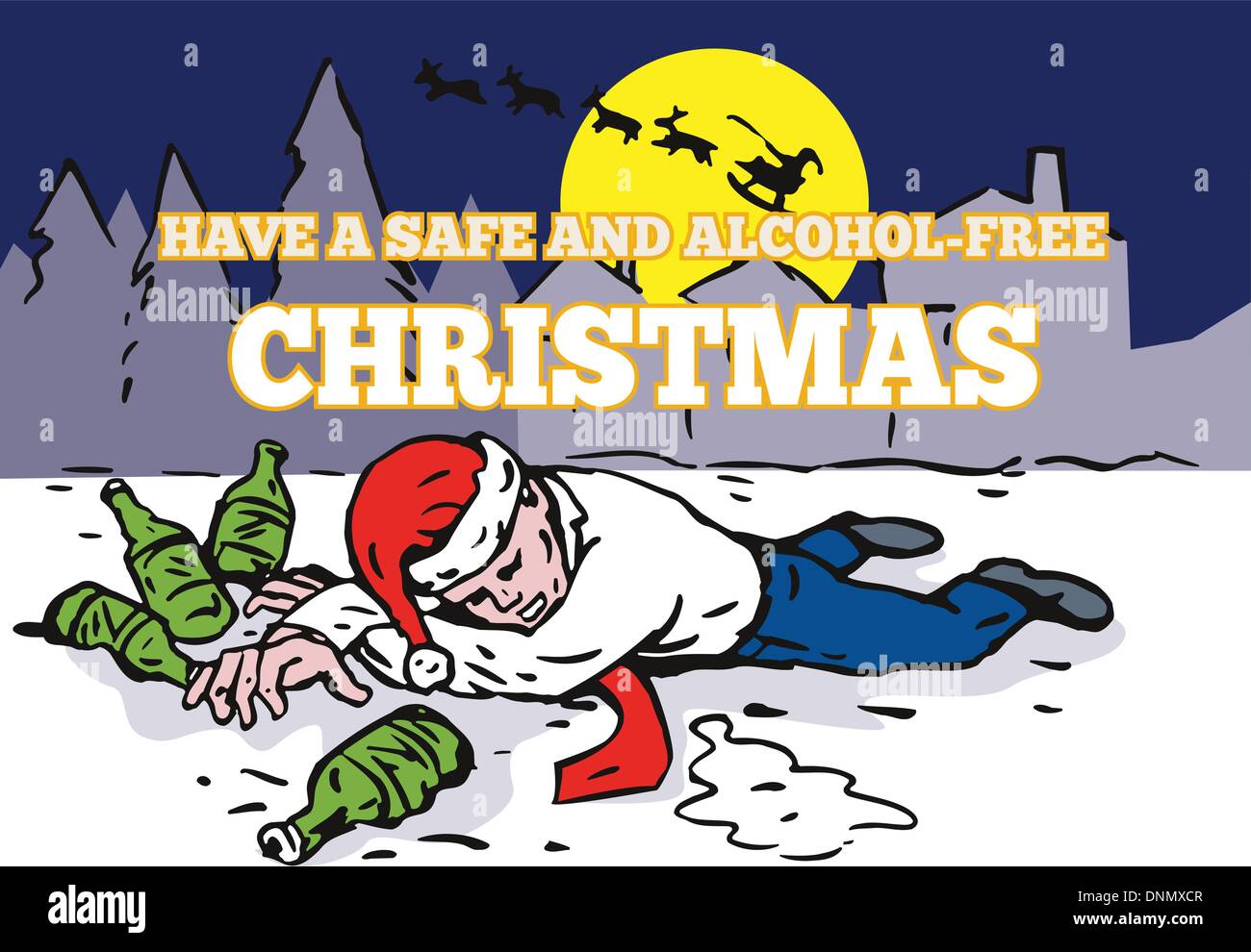 Greeting card poster illustration showing a drunk male office worker ...