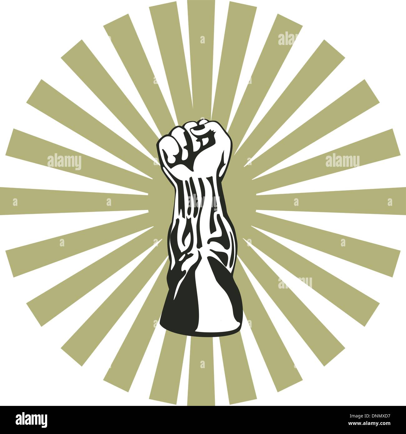 Illustration of clenched fist upwards done in retro style Stock Vector ...