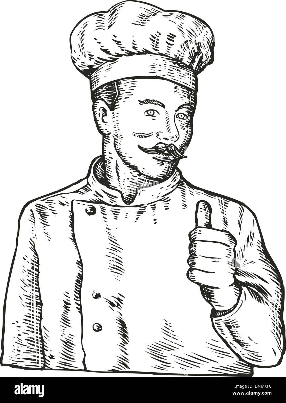 illustration of a chef, cook or baker done in retro style Stock Vector ...