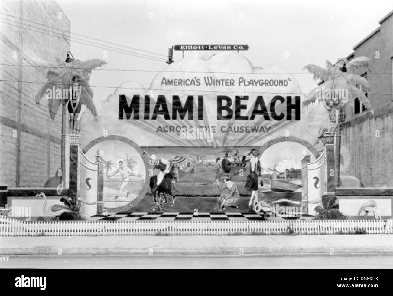 A 1920s billboard advertisement promoting Miami Beach as a premier ...