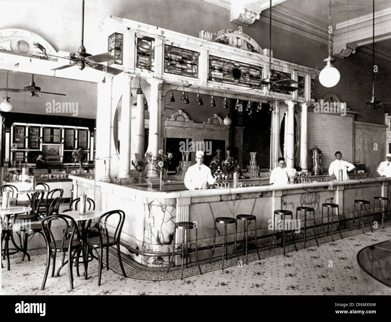 The Palace Soda Fountain in Tampa, Florida, during the 1920s. Captured ...