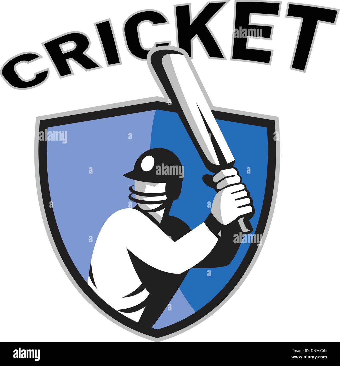 Cricket player with bat Stock Vector Images - Alamy
