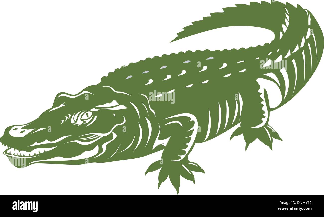 Balck And White Standing Alligator Clip Art