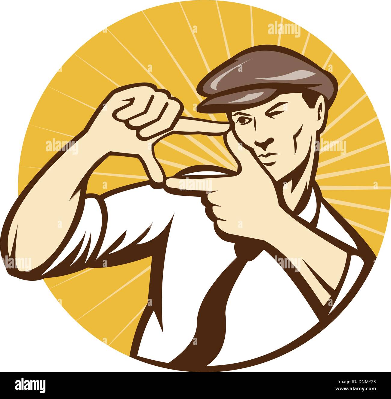 Illustration of a director movie maker framing his shot with his hands ...