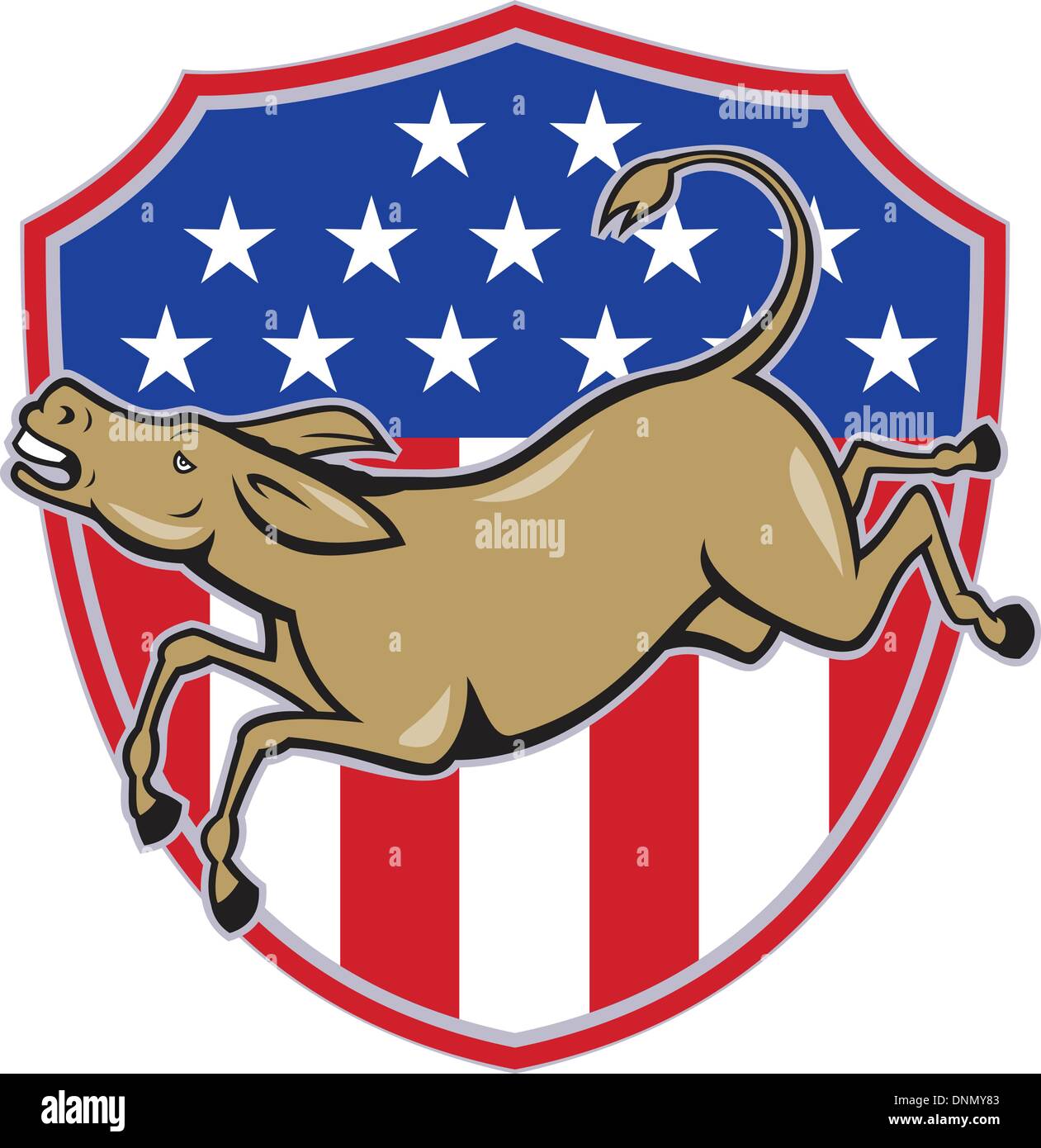 Illustration of a democrat donkey mascot of the democratic party ...