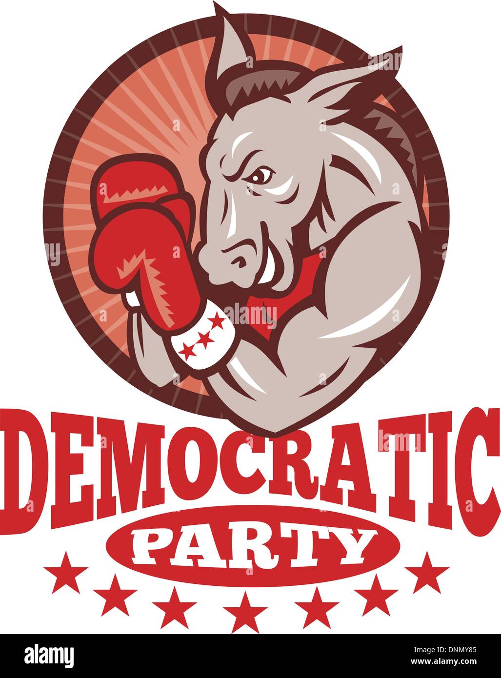 Illustration of a democrat donkey mascot of the democratic grand old ...