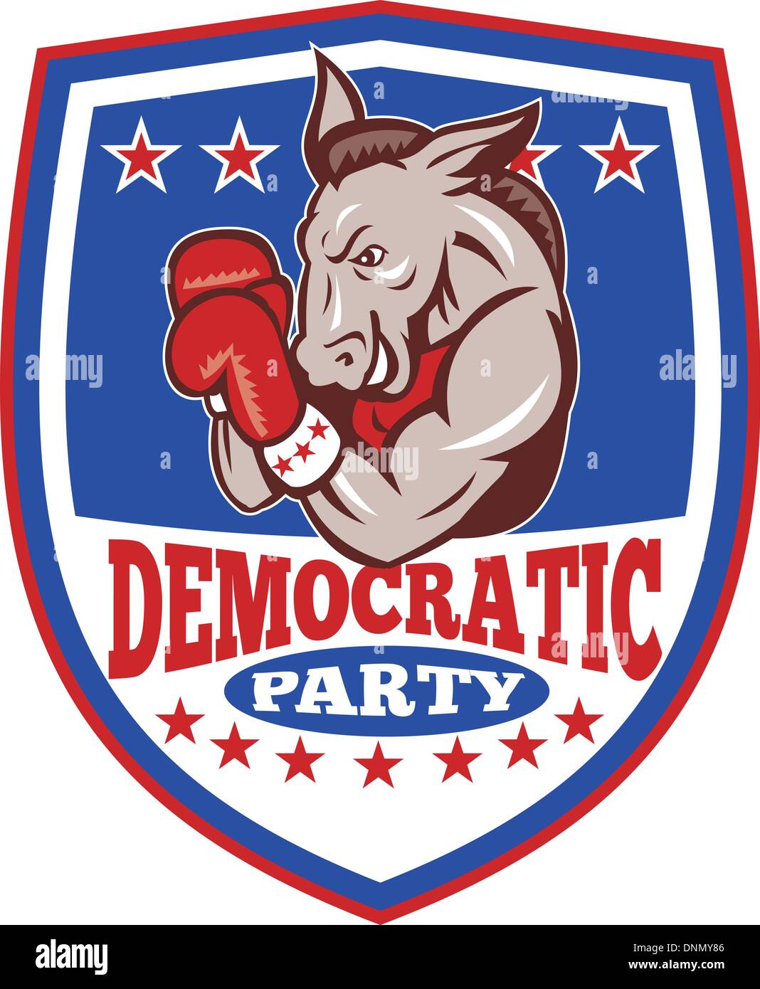 Illustration of a democrat donkey mascot of the democratic grand old ...