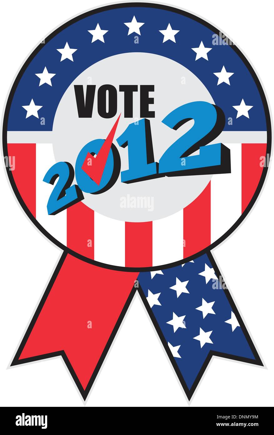 illustration of a ribbon showing election ballot box with American ...