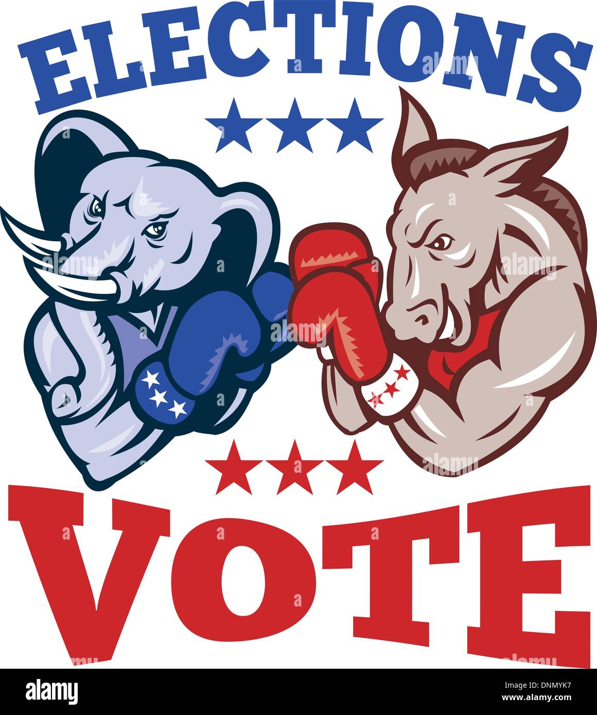 Illustration of a democrat donkey mascot of the democratic grand old ...