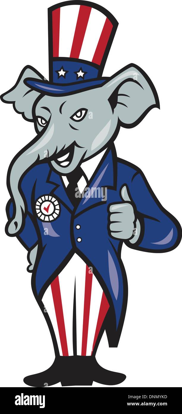 Illustration of a republican elephant mascot of the republican party ...