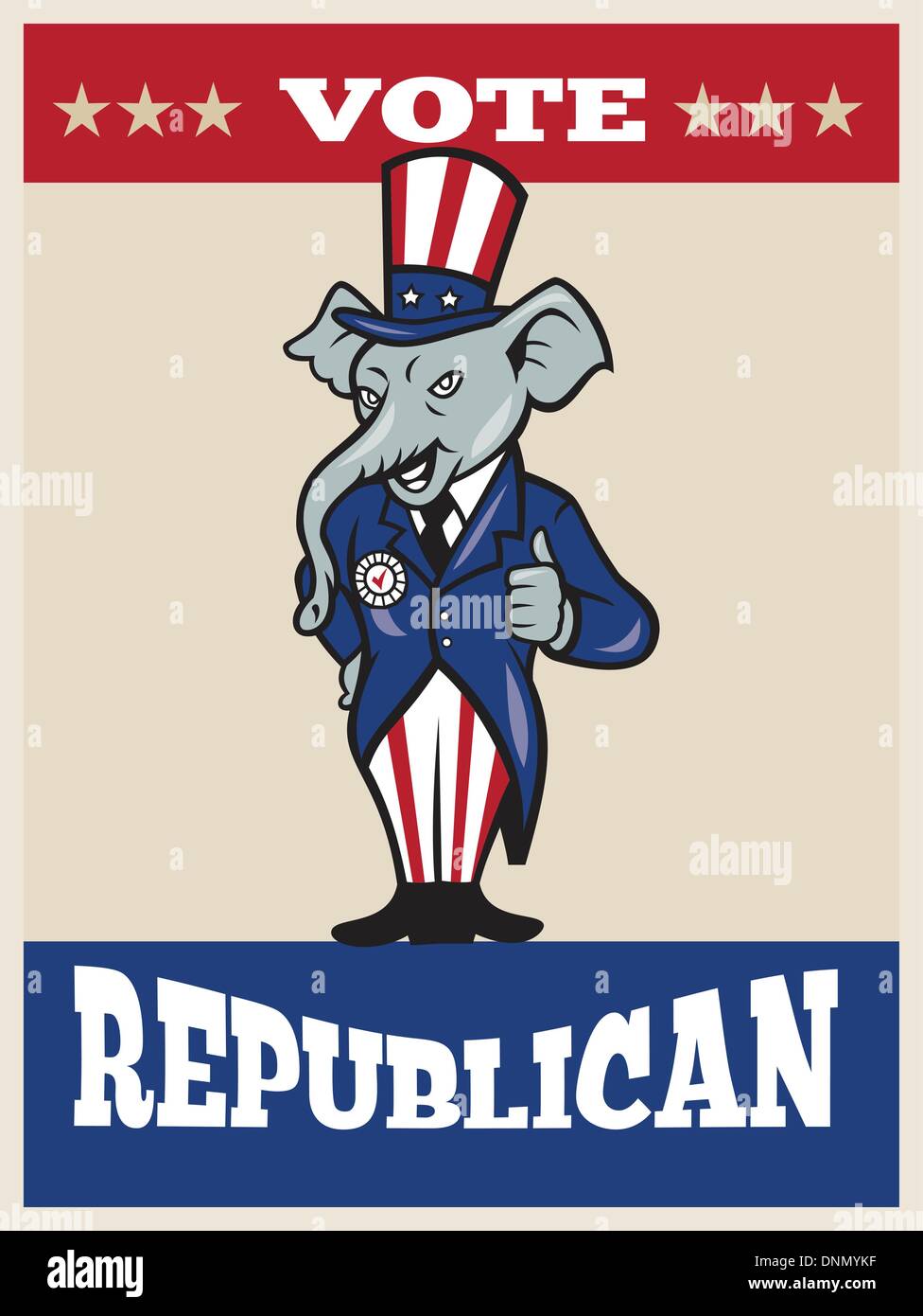 Illustration of a republican elephant mascot of the republican party ...