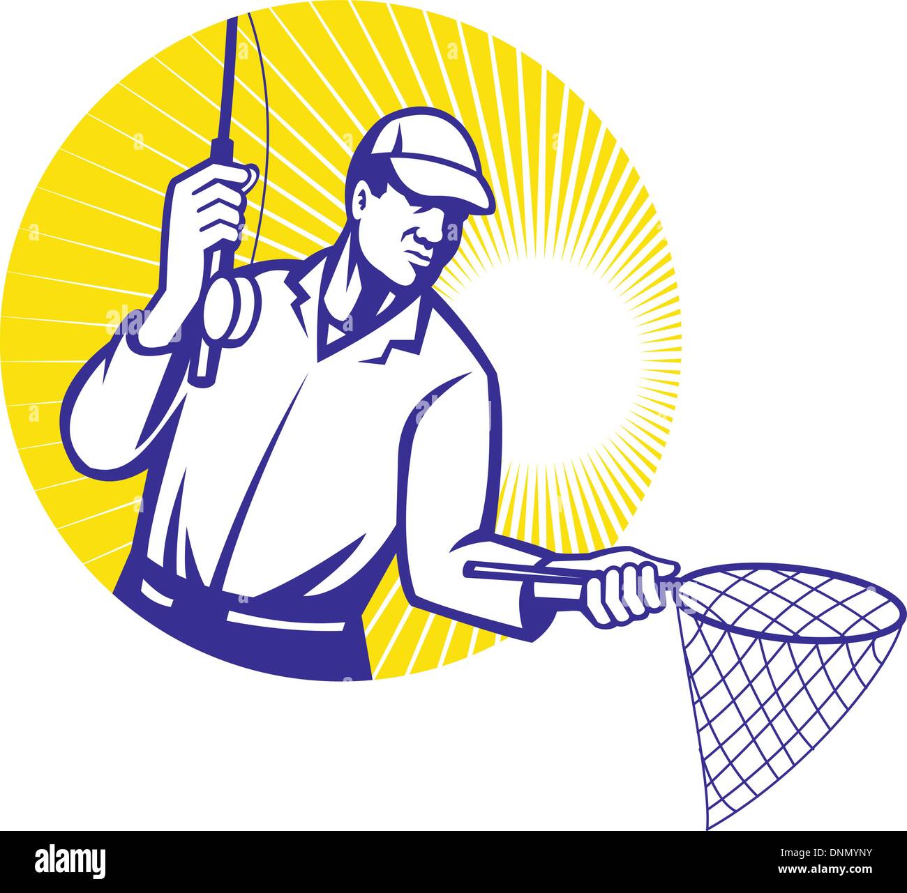 Fisherman With Net Clipart