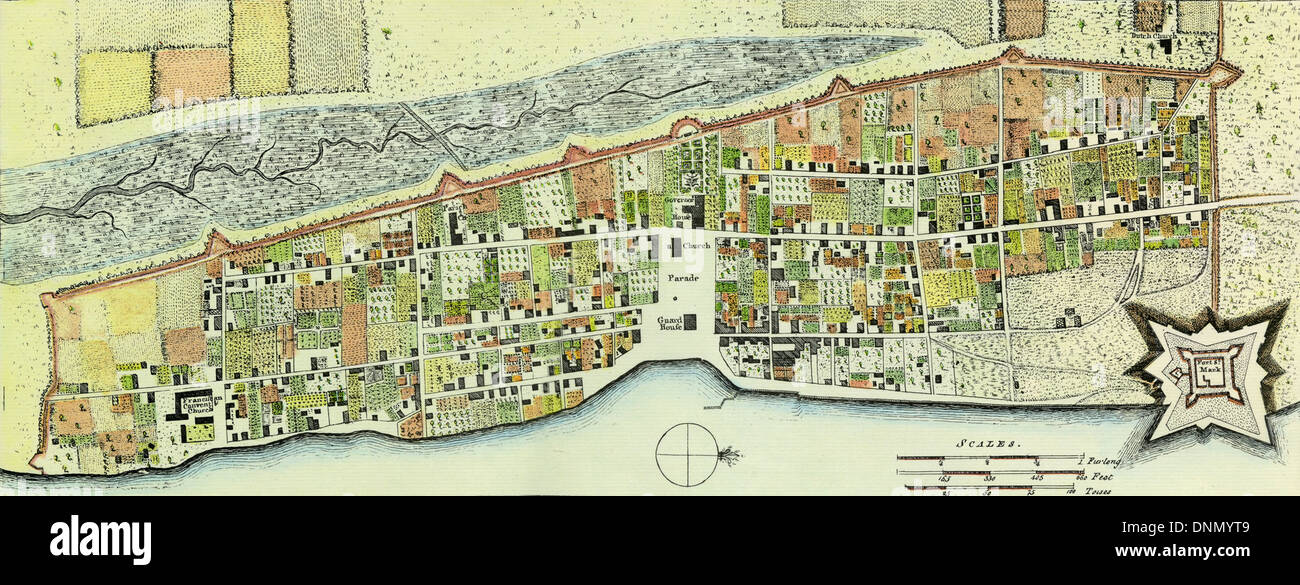 A 1764 map of St. Augustine, Florida, titled 'A New and Accurate Plan ...