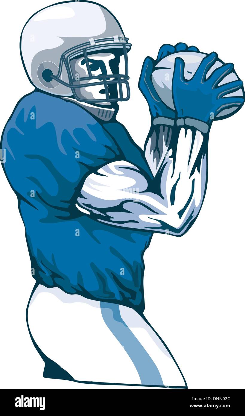 Illustration of football player passing viewed from the front done in ...