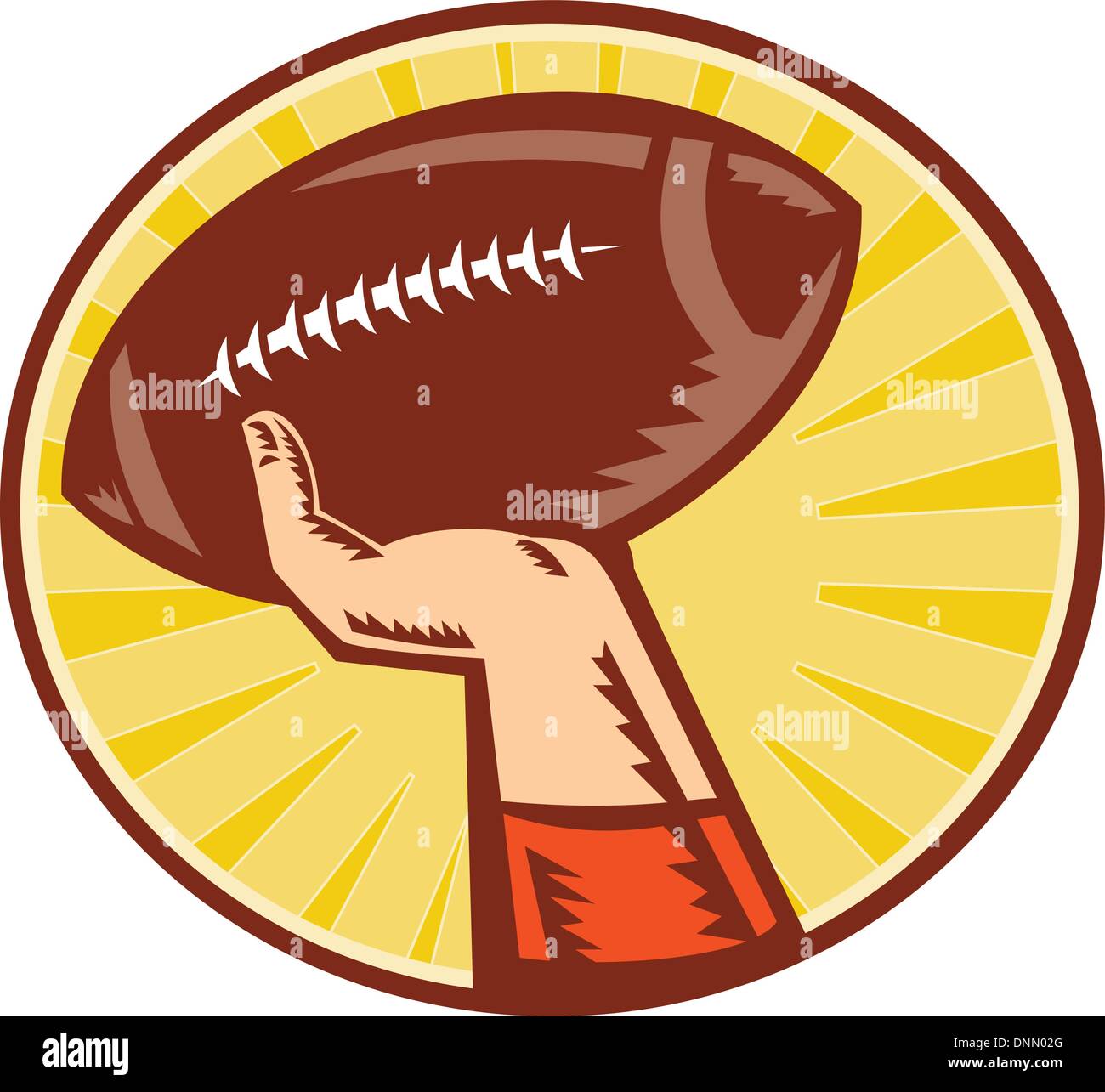 Illustration of a hand catching ,throwing American Football ball done ...