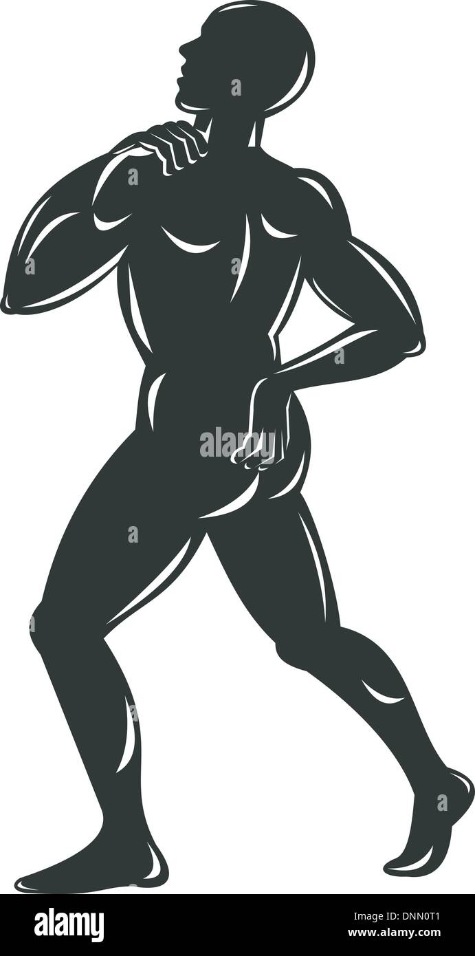 illustration on the human anatomy showing a male standing on isolated ...
