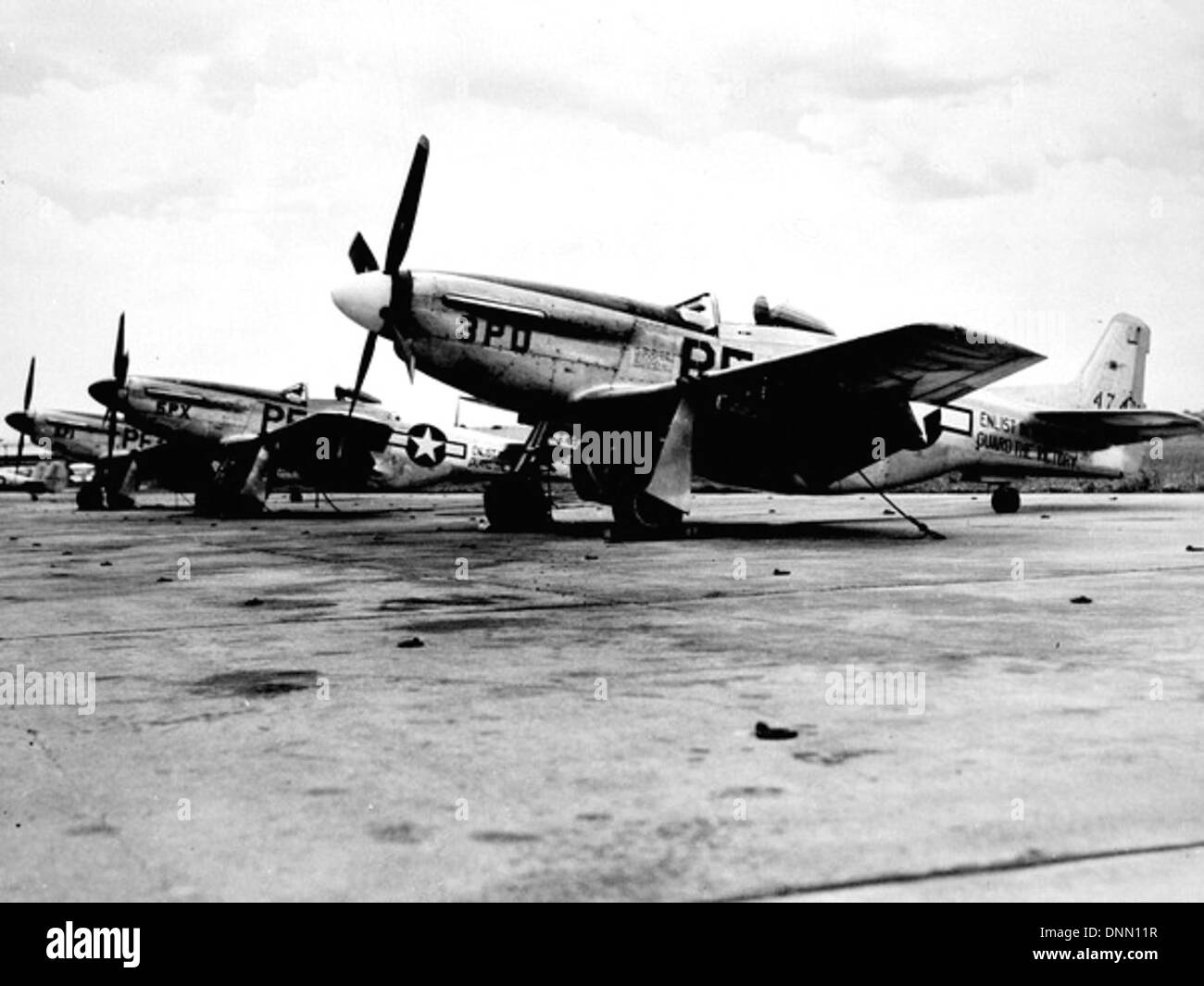 North American P-51D Mustangs, American World War II fighter planes ...