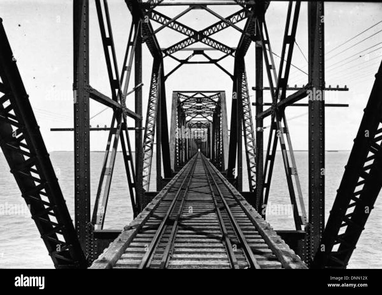 The Florida East Coast Railway bridge, part of the Overseas Railroad in ...