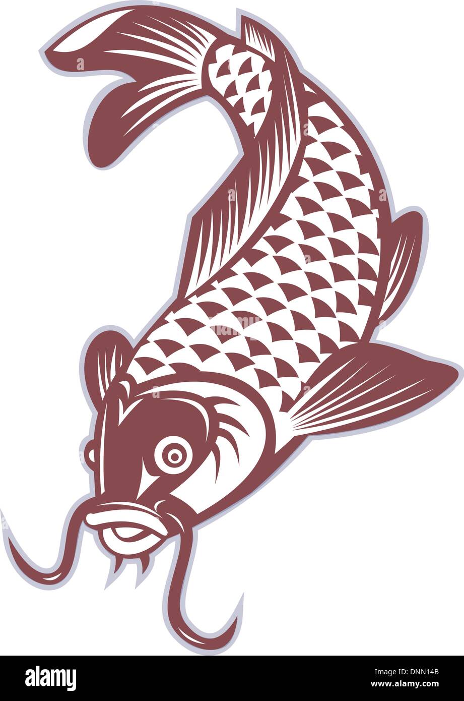 Leaping carp Stock Vector Images - Alamy
