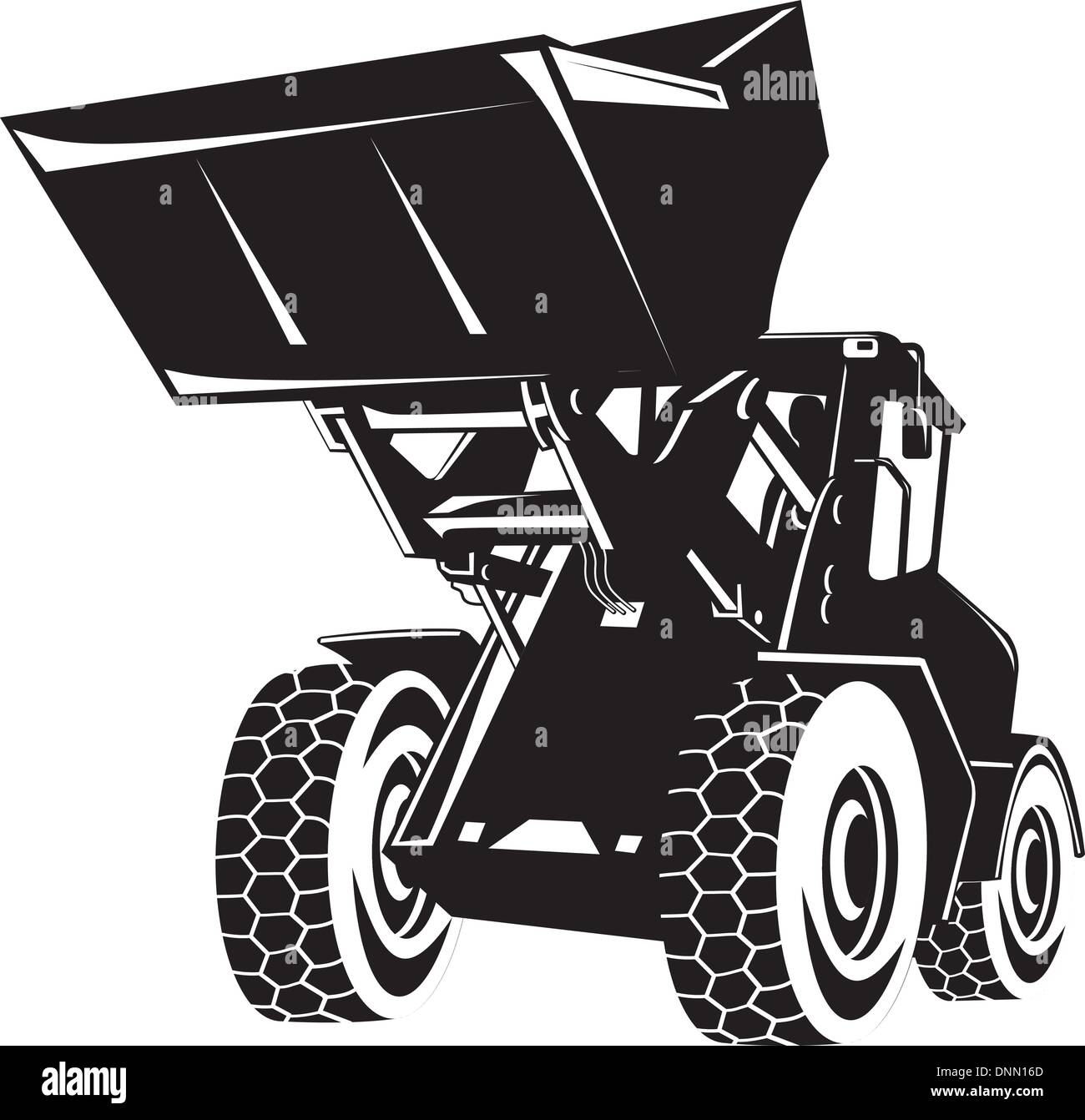 Illustration of a front end loader construction digger mechanical ...