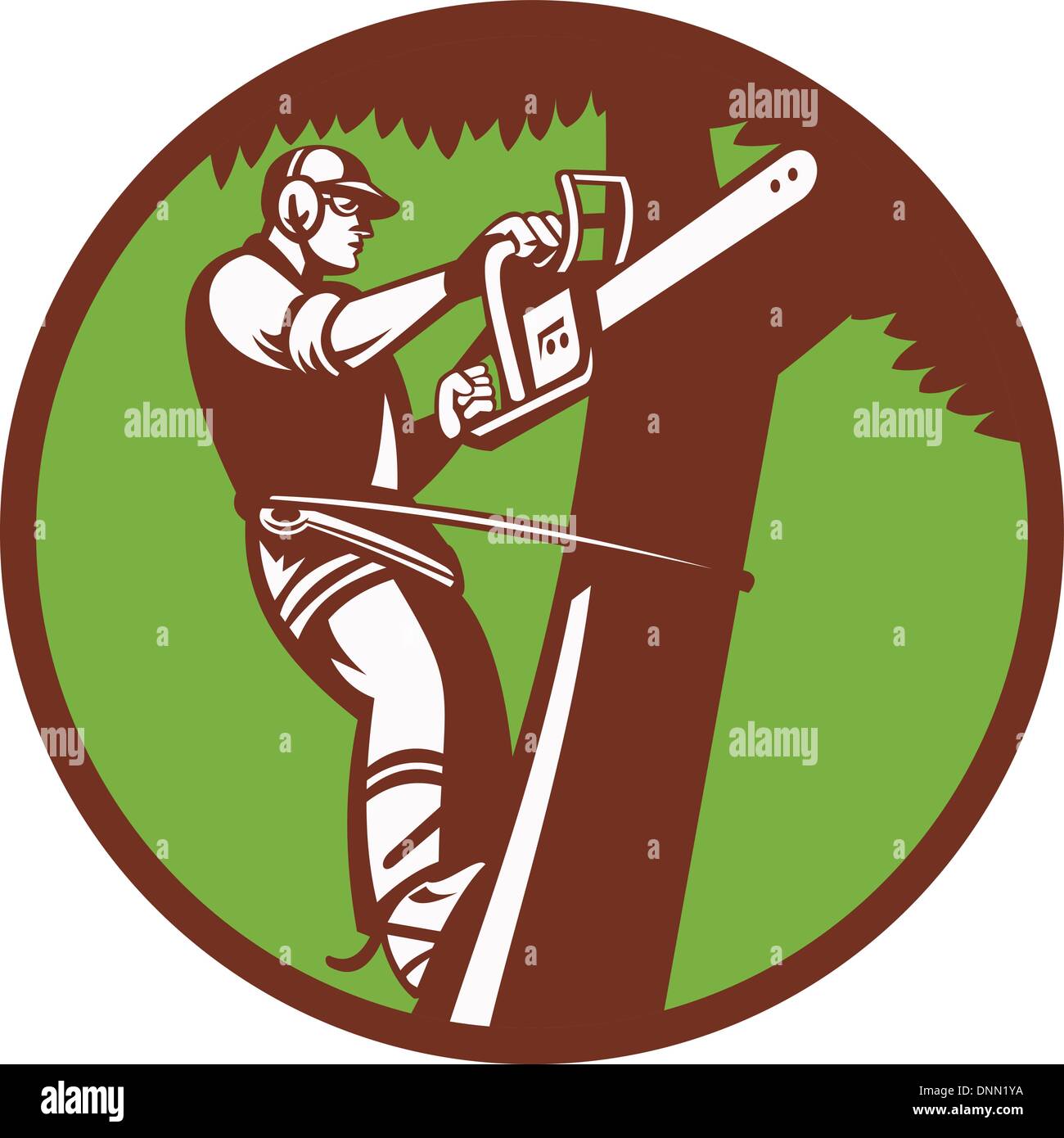 The climbing arborist Stock Vector Images - Alamy