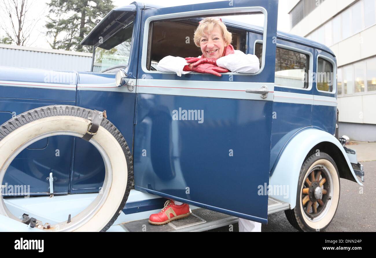 Berlin, Germany. 22nd Nov, 2013. Rally racing driver Heidi Hetzer sits ...