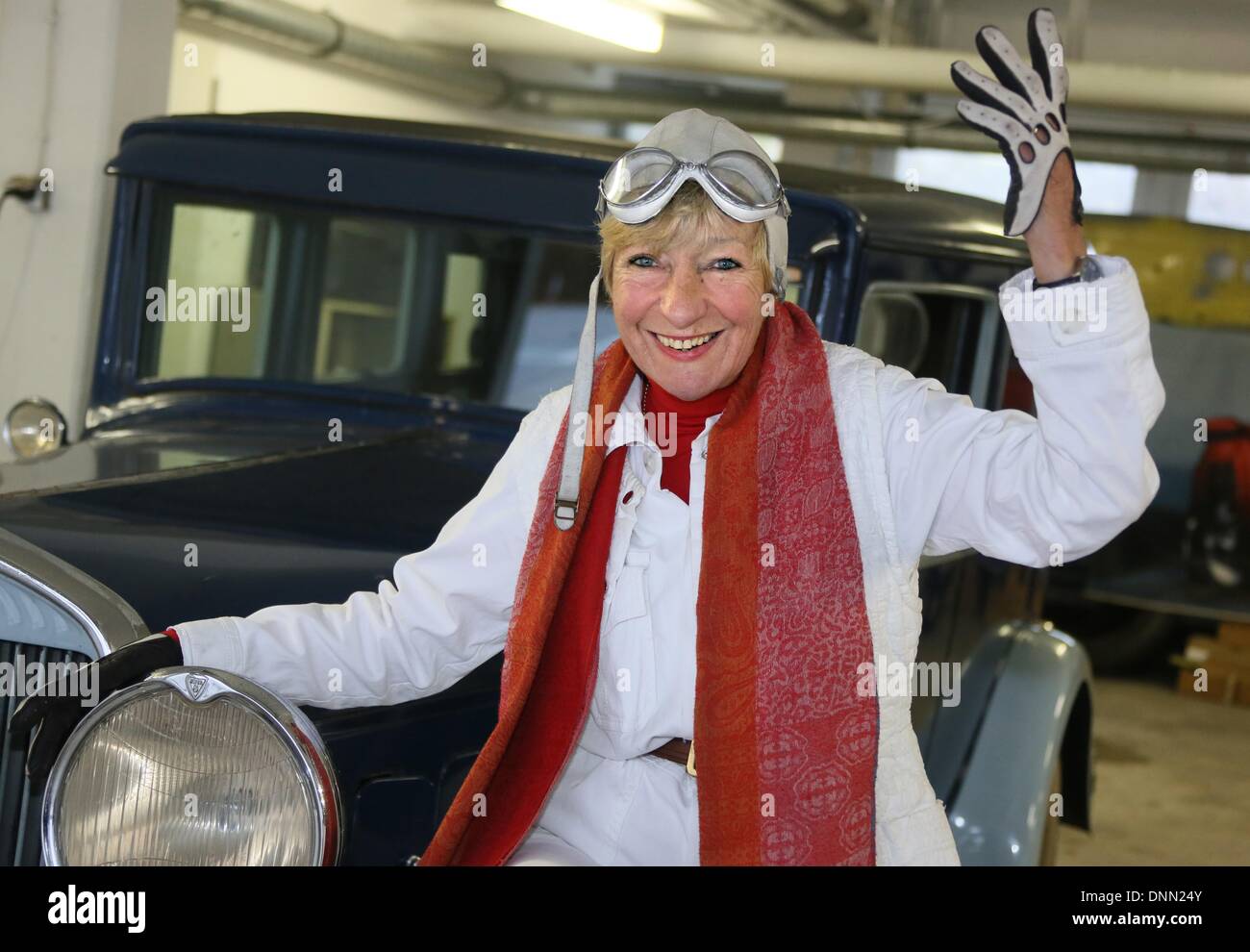 Berlin, Germany. 22nd Nov, 2013. Rally racing driver Heidi Hetzer leans ...