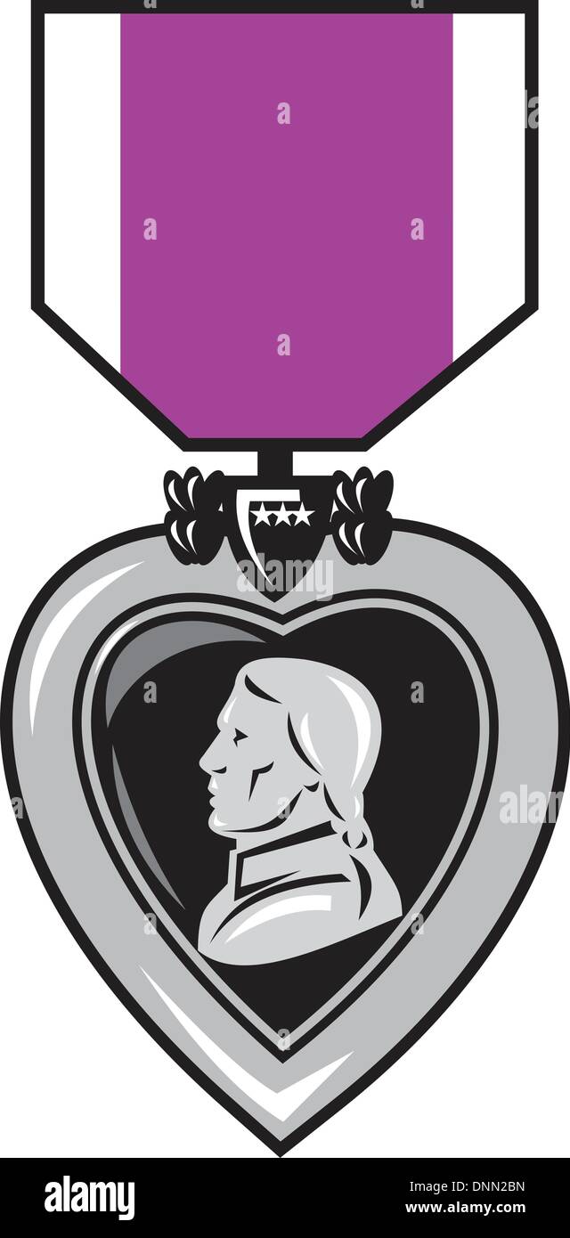 illustration of a military medal of bravery, honor and valor purple ...