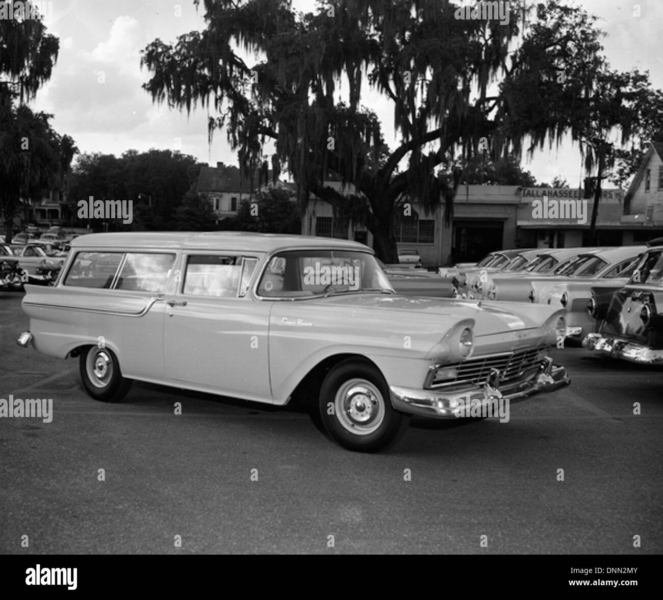 A 1950s Ford Ranch Wagon is displayed at the Tallahassee Motors ...