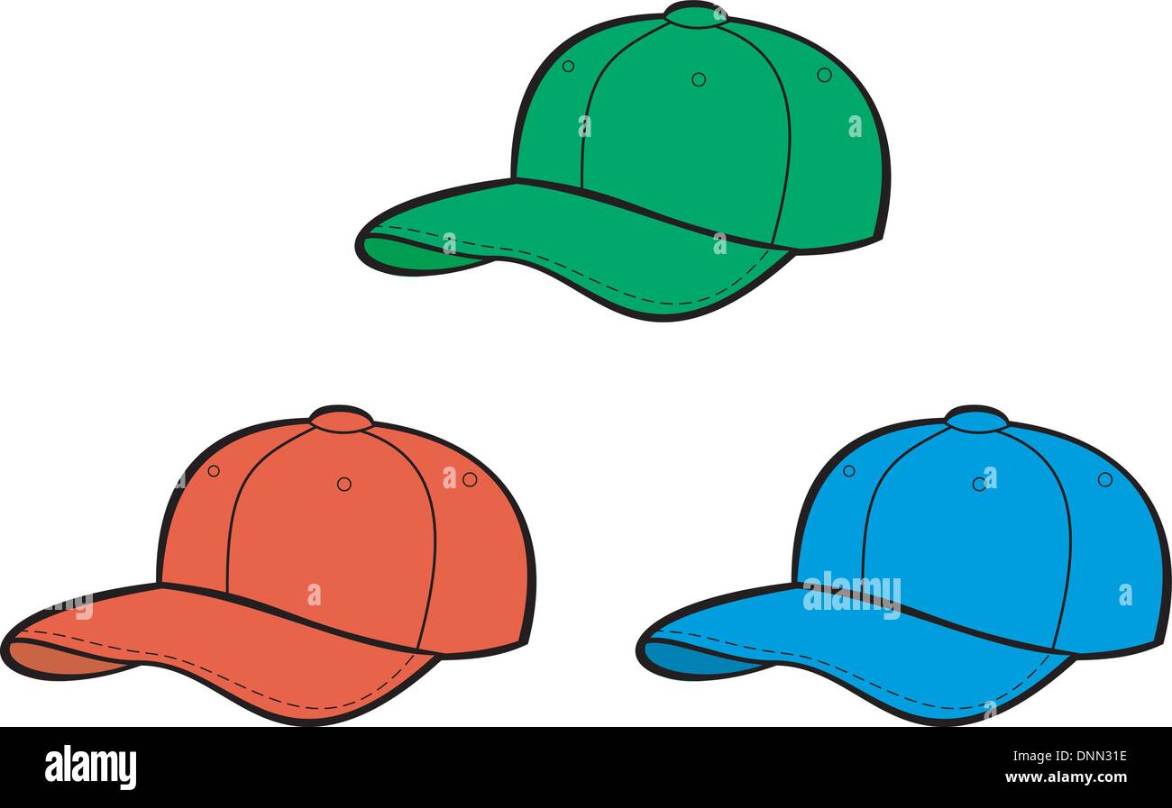 illustration of a baseball caps done in retro style Stock Vector Image ...