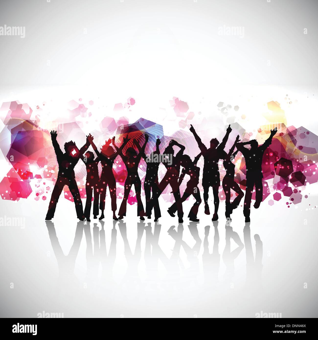 Silhouettes of people dancing on an abstract background Stock Vector ...