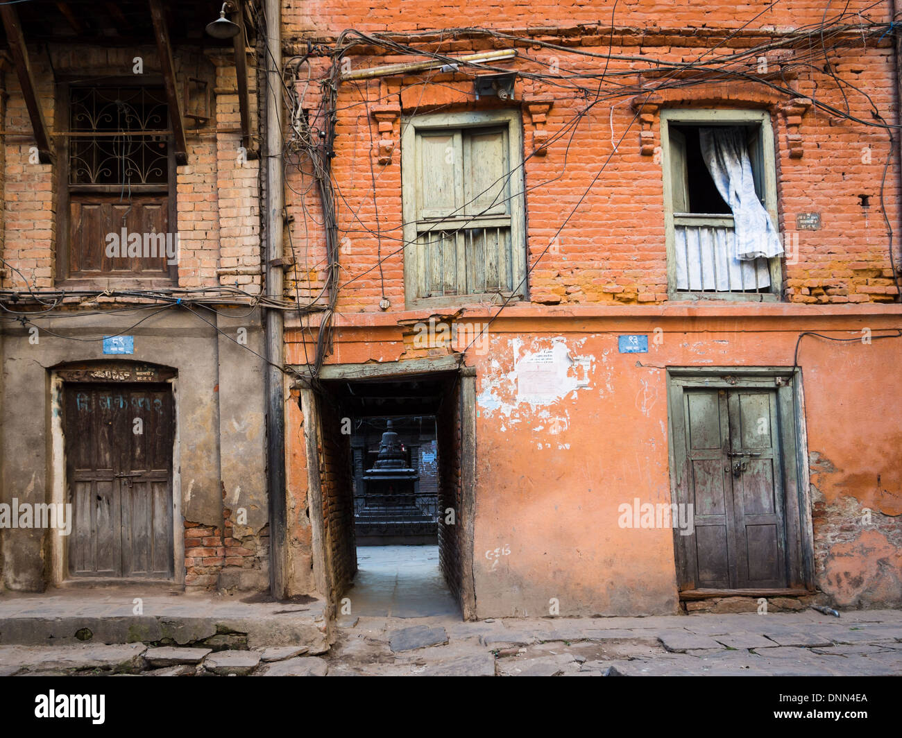 The leaning buildings of central Kathmandu, Nepal Stock Photo - Alamy