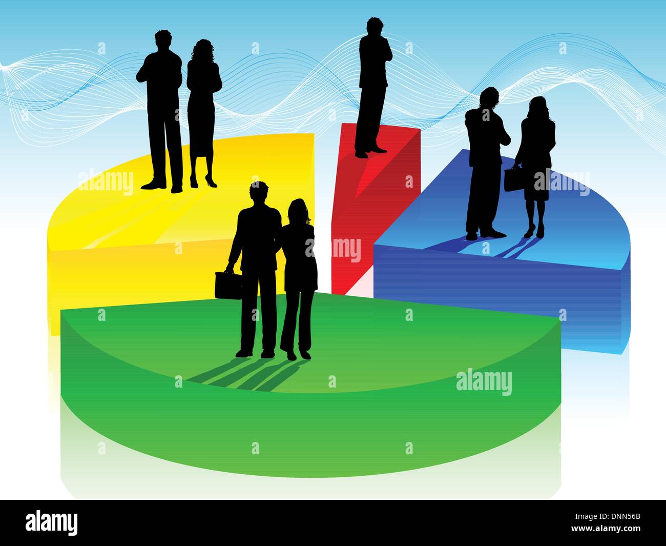 Pie chart woman Stock Vector Images - Alamy