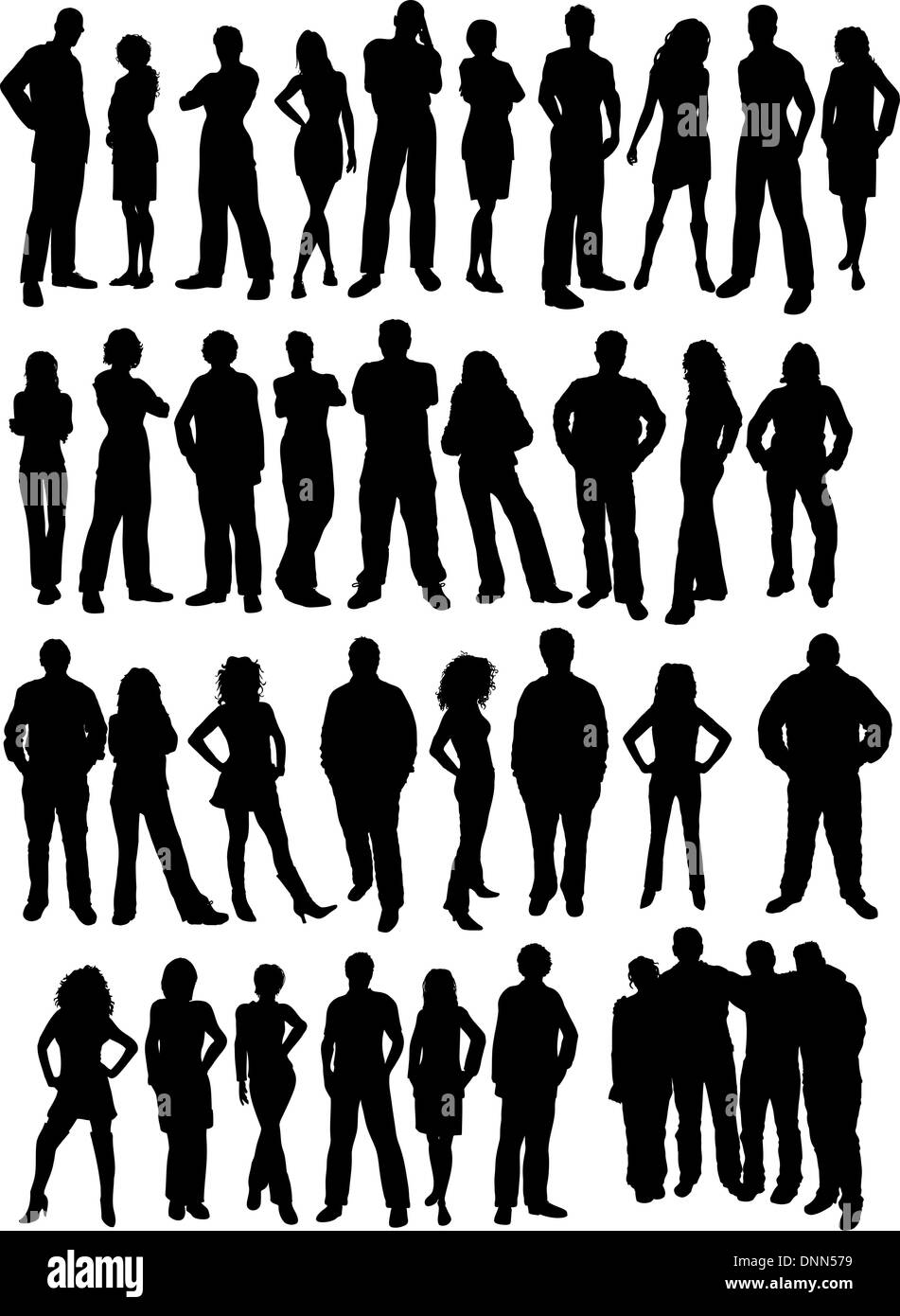 Silhouette teenager friends Stock Vector Images - Alamy