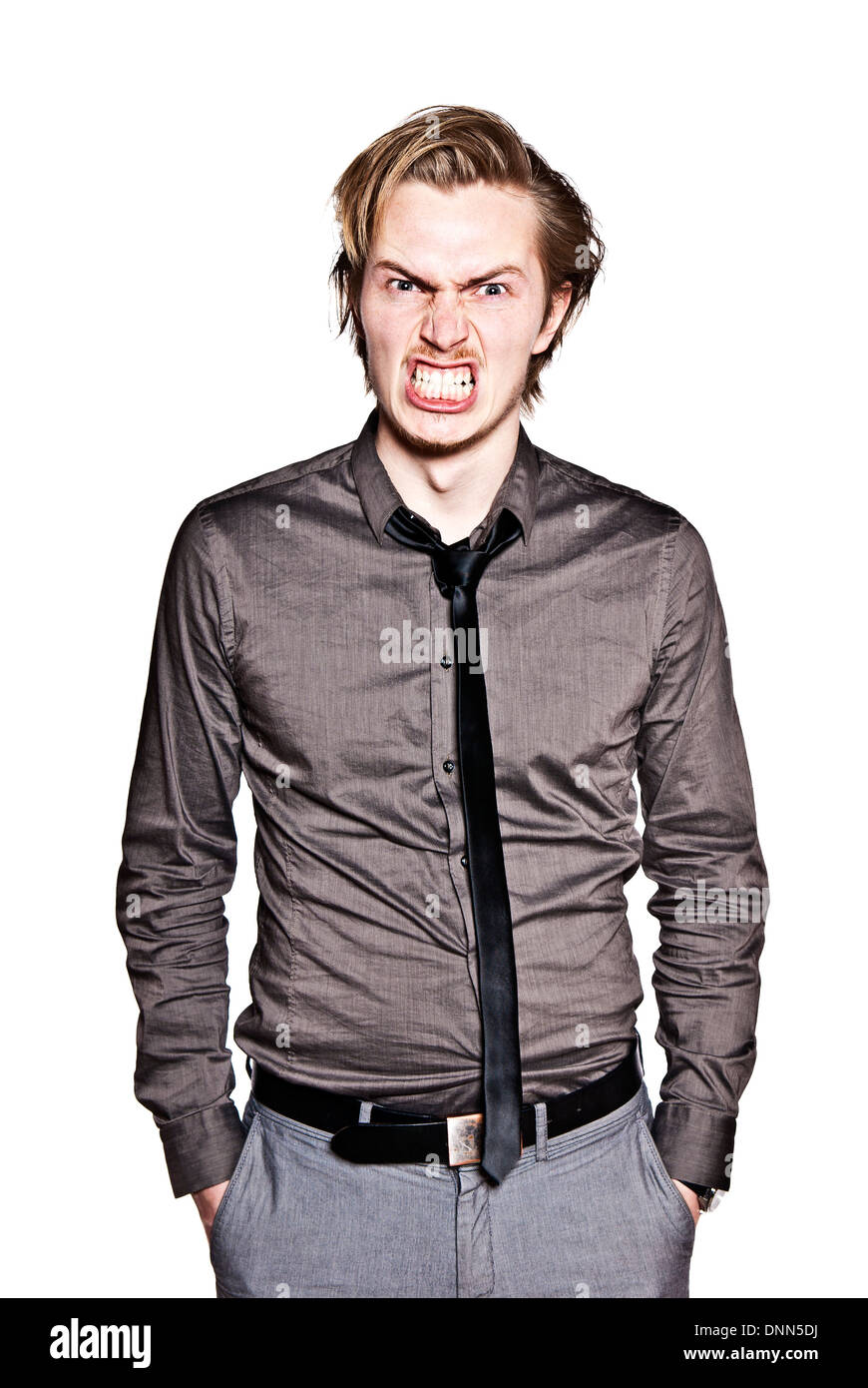 Angry man showing teeth hi-res stock photography and images - Alamy