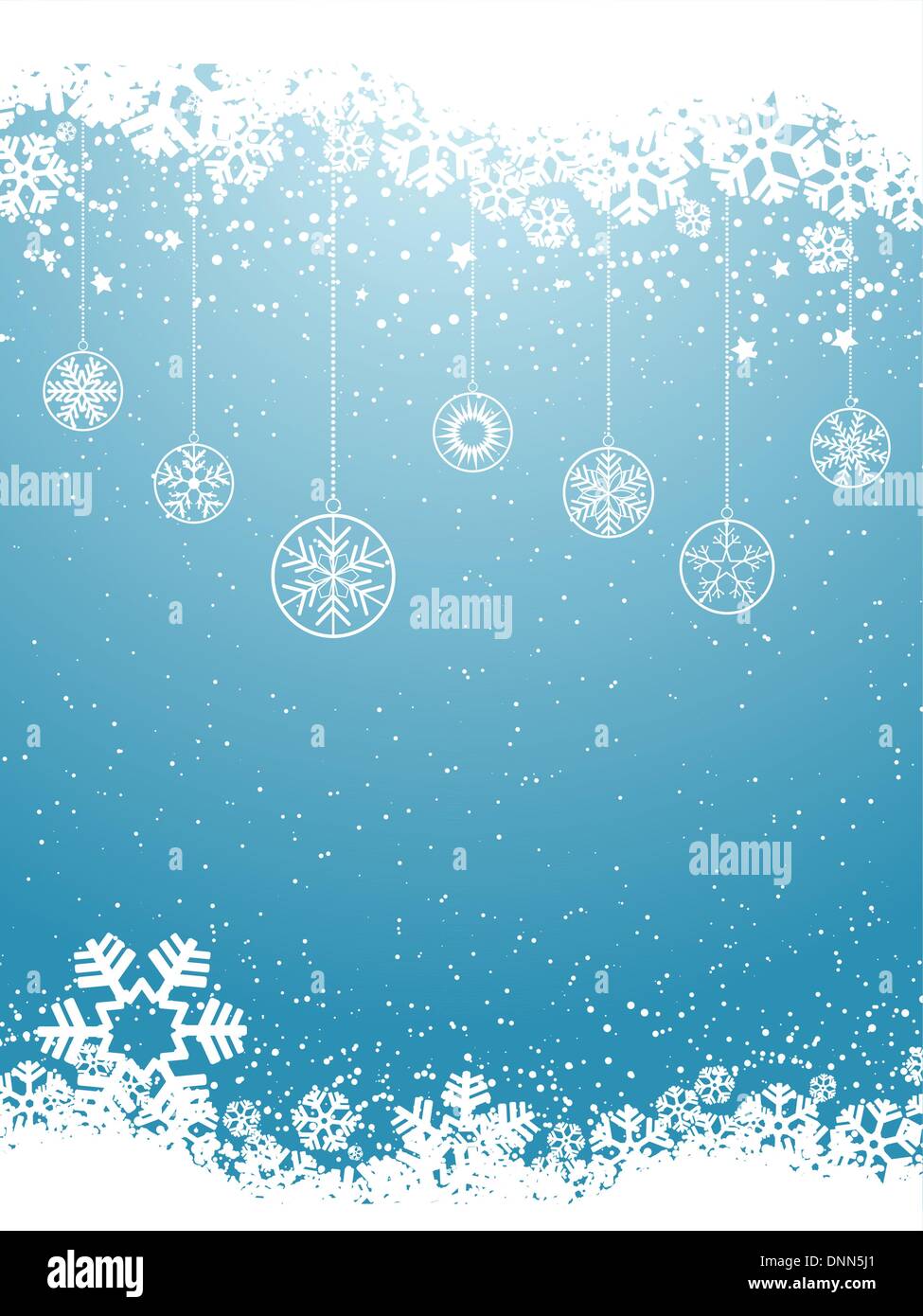 Christmas background with hanging snowflake decorations Stock Vector ...