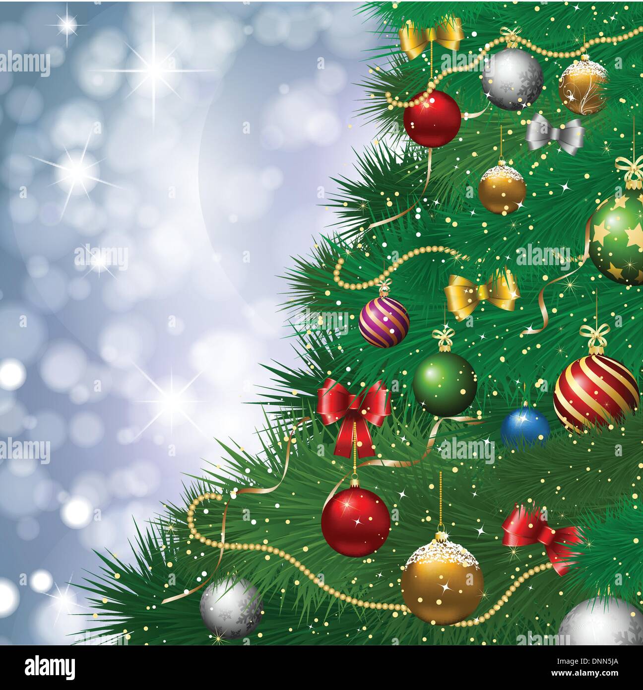 Tree with decorations Stock Vector Images - Alamy