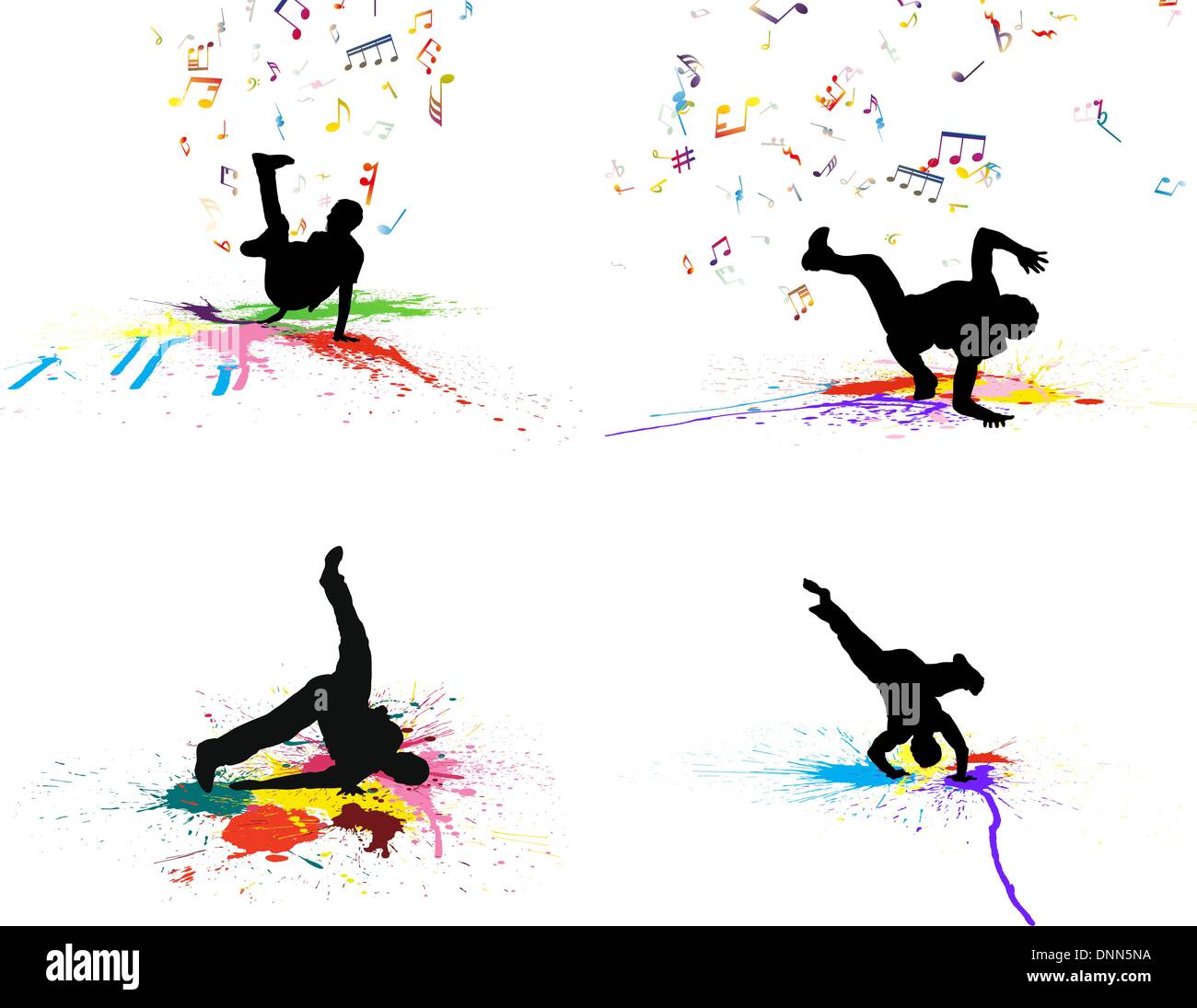 Grunge dance background set with blobs. Vector illustration Stock ...