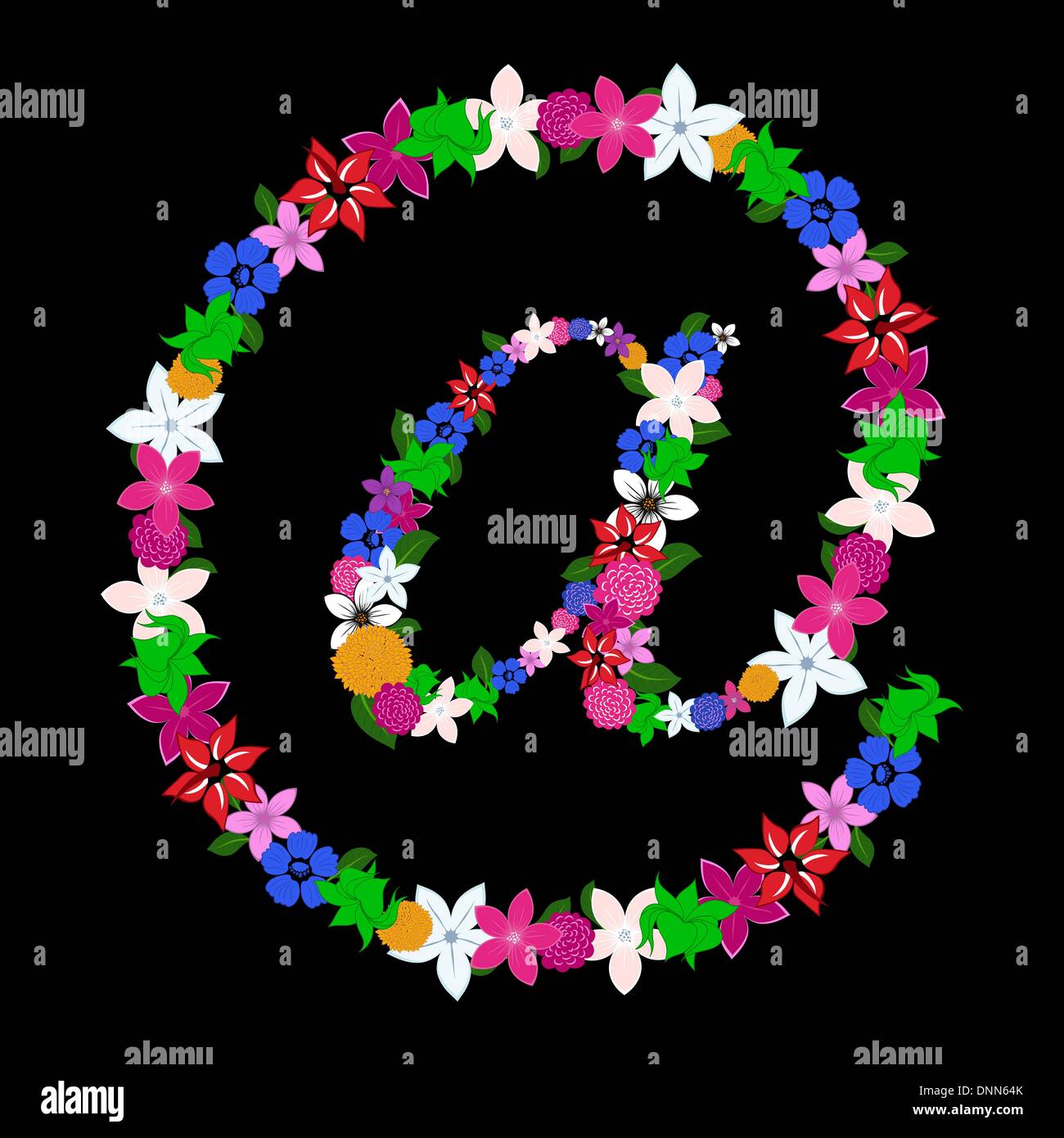 Floral mail sing for using in web and print design. Vector illustration ...