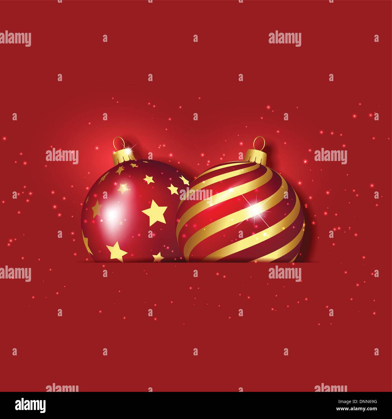 Decorative background with two Christmas baubles Stock Vector Image ...