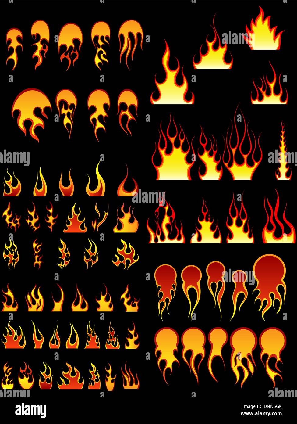 Big collection of fire elements. Fully editable EPS 8 vector ...