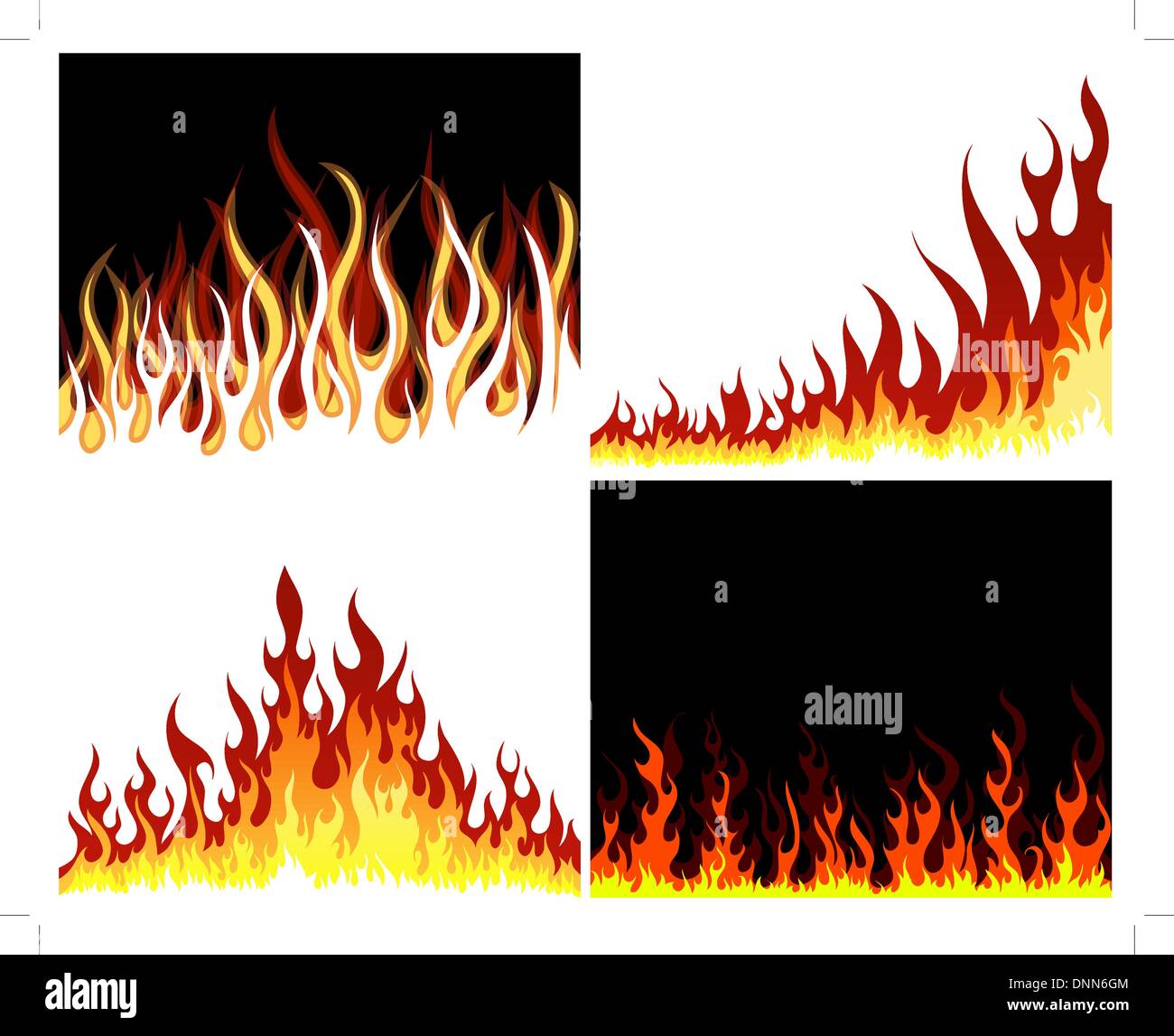 Inferno fire vector background set for design use Stock Vector Image ...