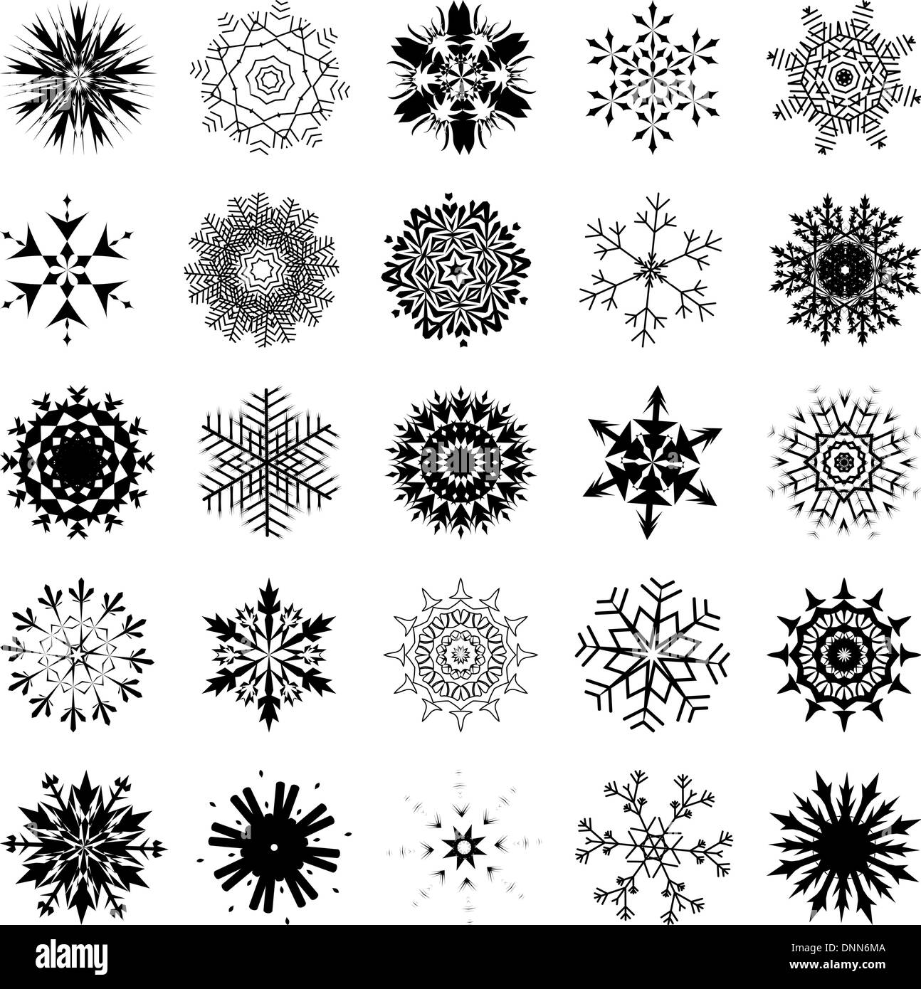 Collection of vector snowflakes in different shape Stock Vector Image ...