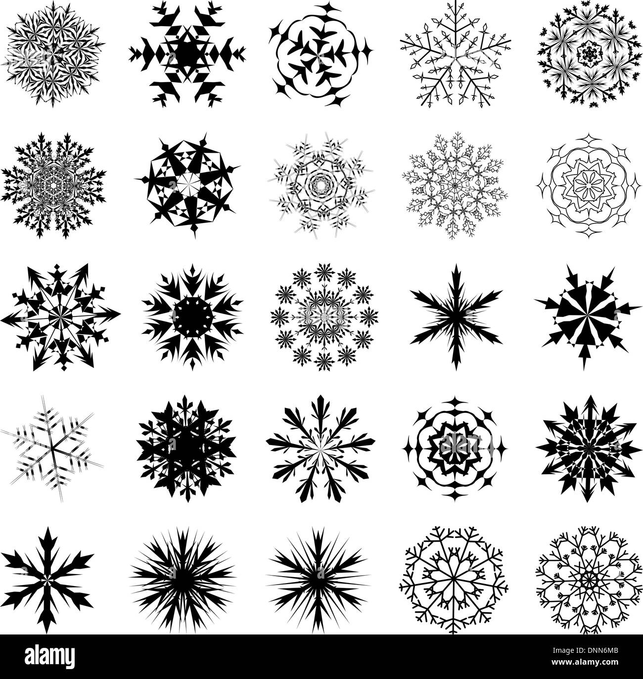 Collection of vector snowflakes in different shape Stock Vector Image ...