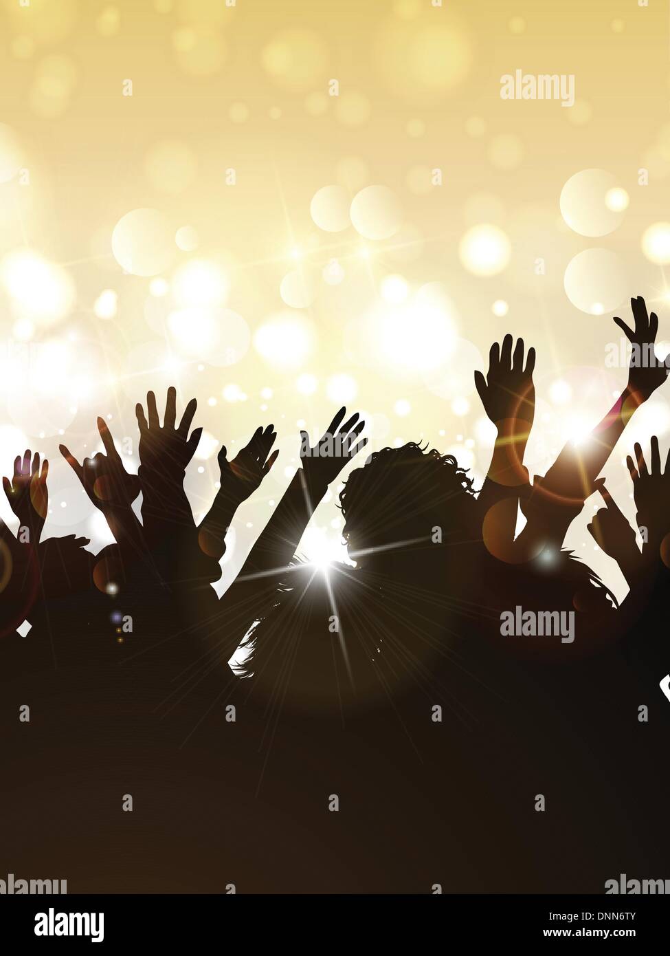 Silhouette of a party crowd on a christmas background Stock Vector ...