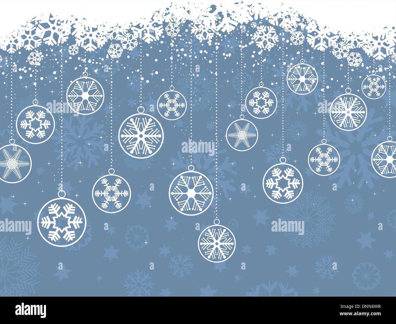 Decorative Christmas background with hanging snowflakes Stock Vector ...