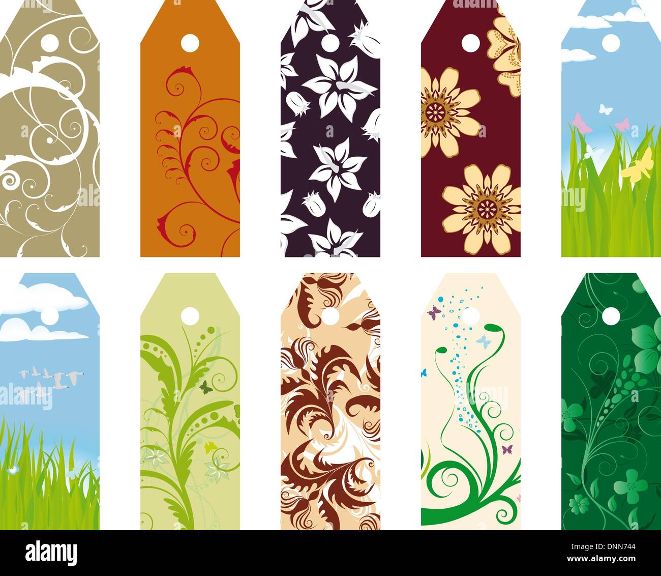 Set of ten vector floral bookmark labels Stock Vector Image & Art - Alamy